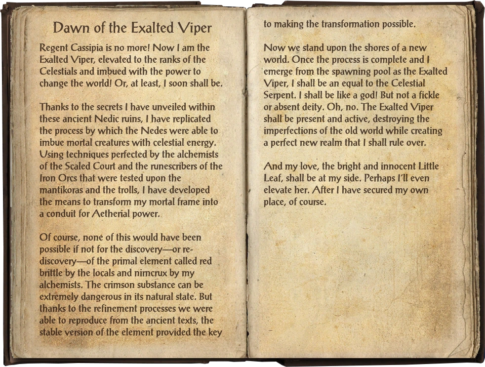 Dawn of the Exalted Viper (Book) | Elder Scrolls | Fandom