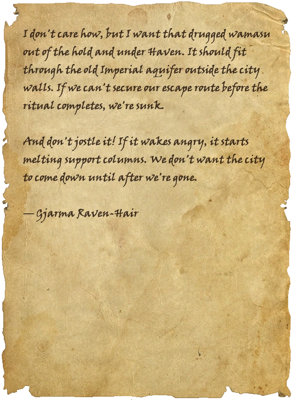 Gjarma's Orders: Wamasu | Elder Scrolls | Fandom