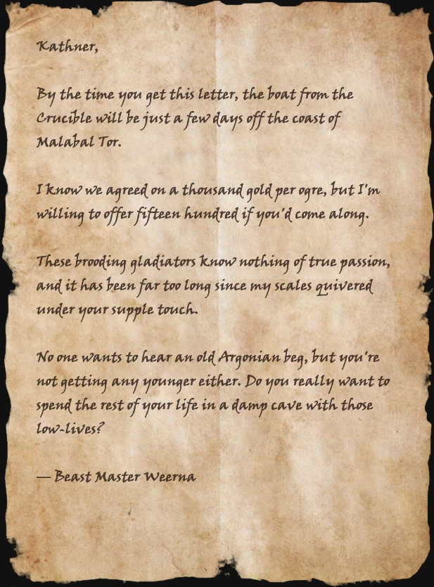 Letter to Kathner | Elder Scrolls | Fandom