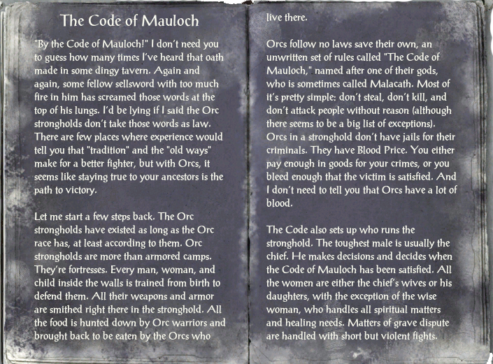 The Code Of Mauloch Elder Scrolls Fandom
