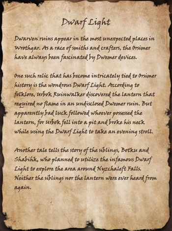 Dwarf Light (Book) | Elder Scrolls | Fandom