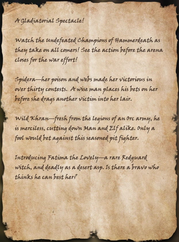 Old Handbill | Elder Scrolls | Fandom