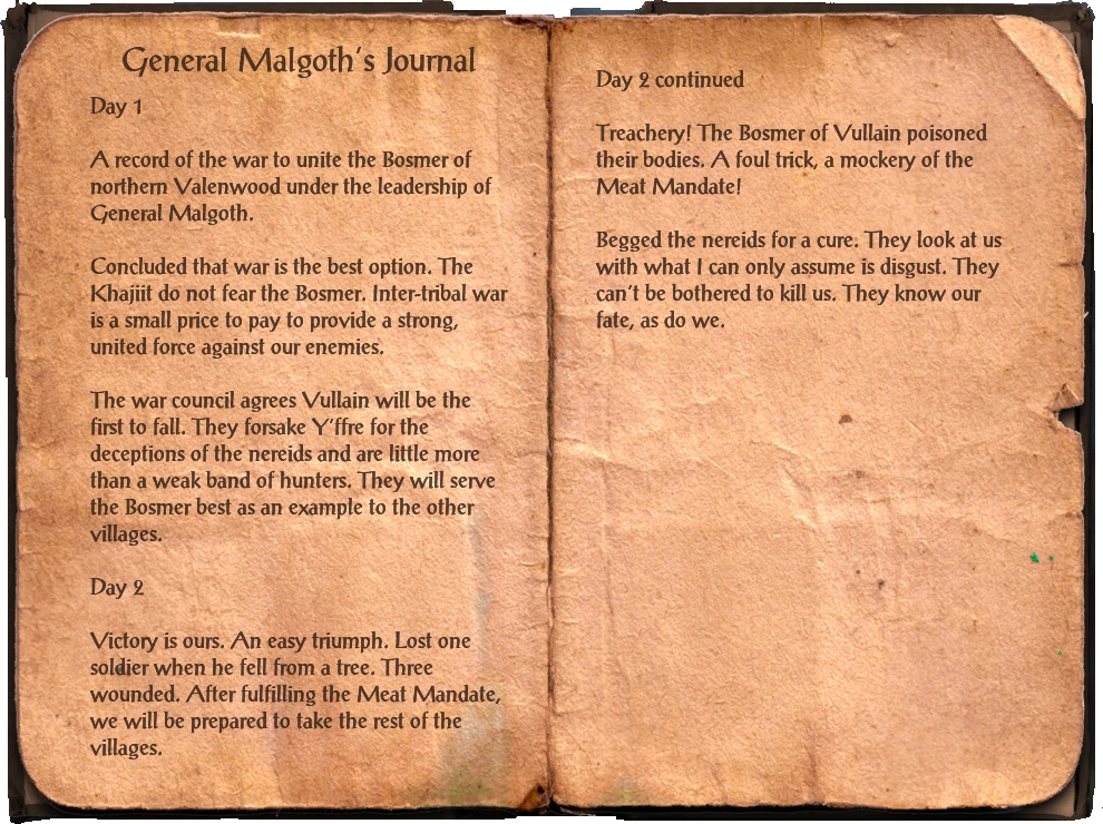General Malgoth's Journal | Elder Scrolls | Fandom