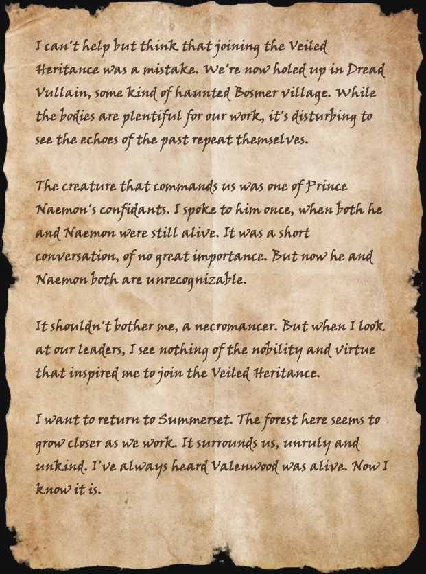 Veiled Heritant's Letter | Elder Scrolls | Fandom