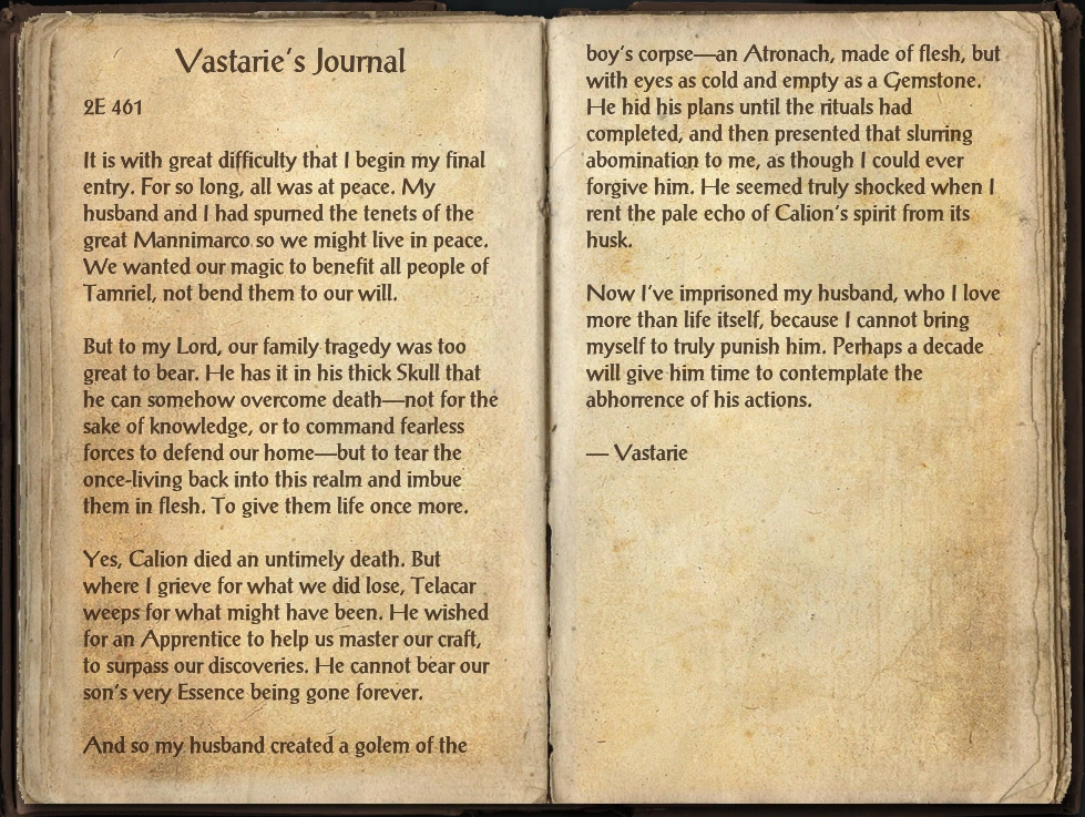 Vastarie's Journal | Elder Scrolls | Fandom