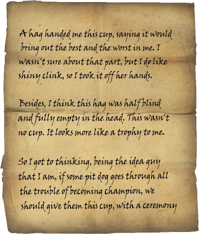 Pit Fighter's Note | Elder Scrolls | Fandom