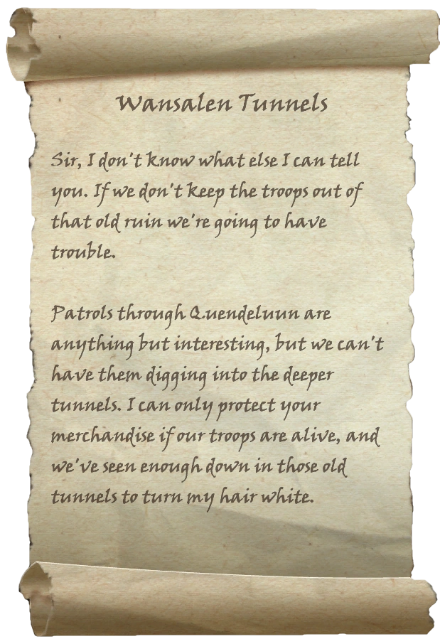 Wansalen Tunnels | Elder Scrolls | Fandom