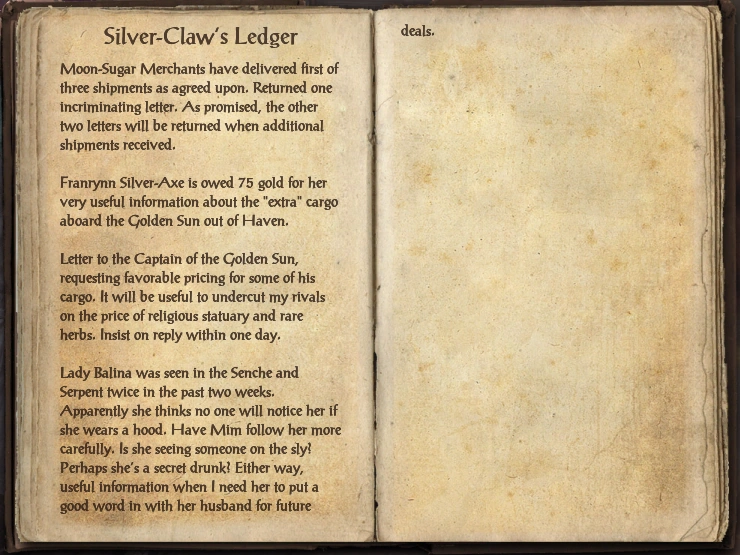 Silver-Claw's Ledger | Elder Scrolls | Fandom