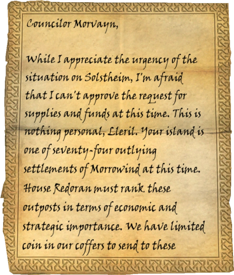 House Redoran's Reply | Elder Scrolls | Fandom