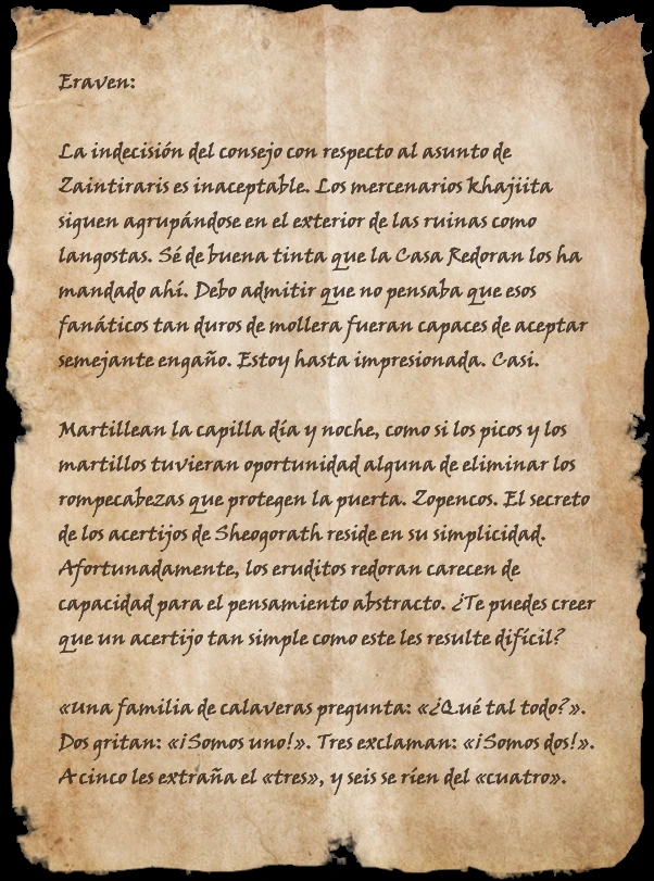 Carta a Eraven | Elder Scrolls | Fandom