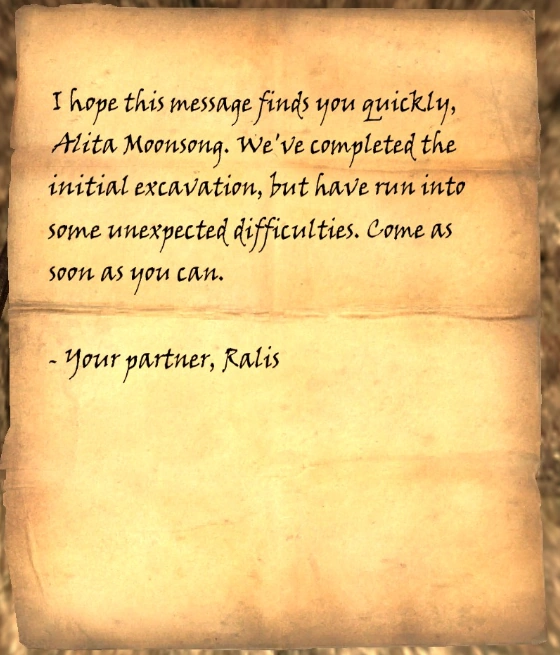 Letter from Ralis Sedarys | Elder Scrolls | Fandom