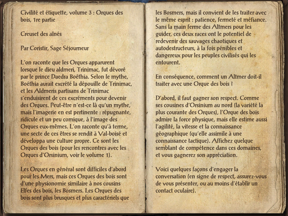 Civilité Et étiquette Orques Des Bois Vol 1 Wiki The Elder