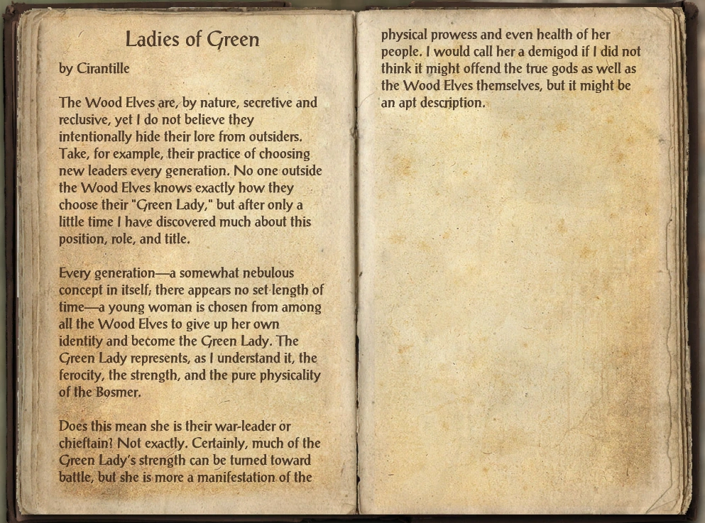 Ladies of Green | Elder Scrolls | Fandom
