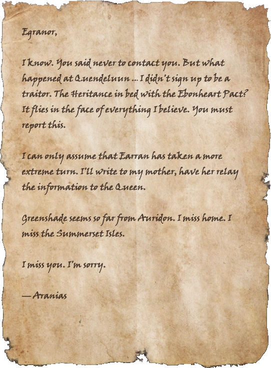 Letter to Egranor | Elder Scrolls | Fandom