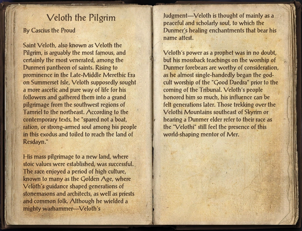Veloth the Pilgrim | Elder Scrolls | Fandom