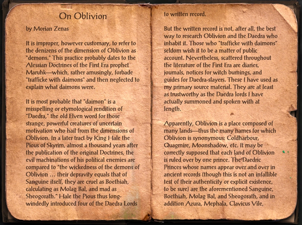 On Oblivion (Online) | Elder Scrolls | Fandom