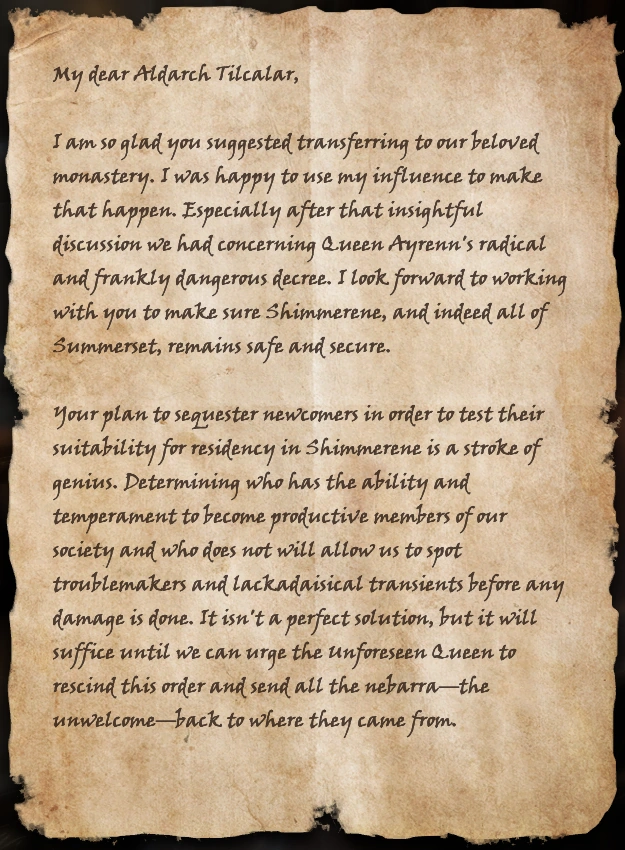 Kinlady's Letter | Elder Scrolls | Fandom