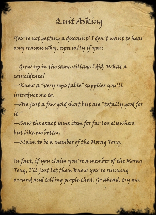 Quit Asking | Elder Scrolls | Fandom