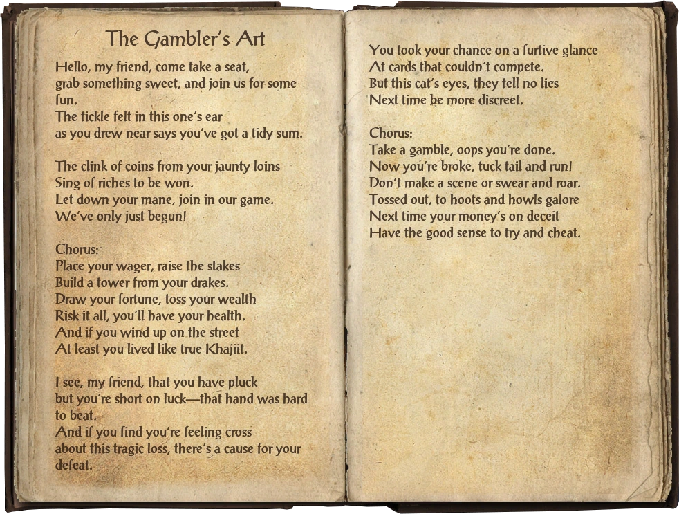 The Gambler's Art | Elder Scrolls | Fandom