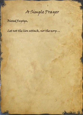 A Simple Prayer | Elder Scrolls | Fandom