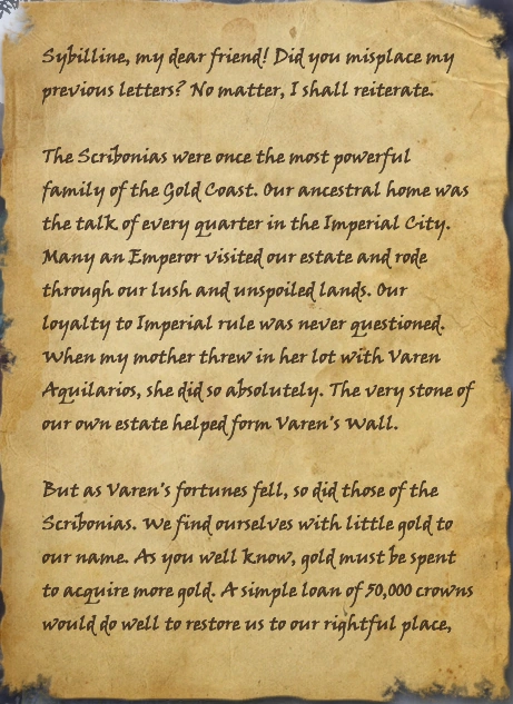 Letter to Sybilline Elve | Elder Scrolls | Fandom