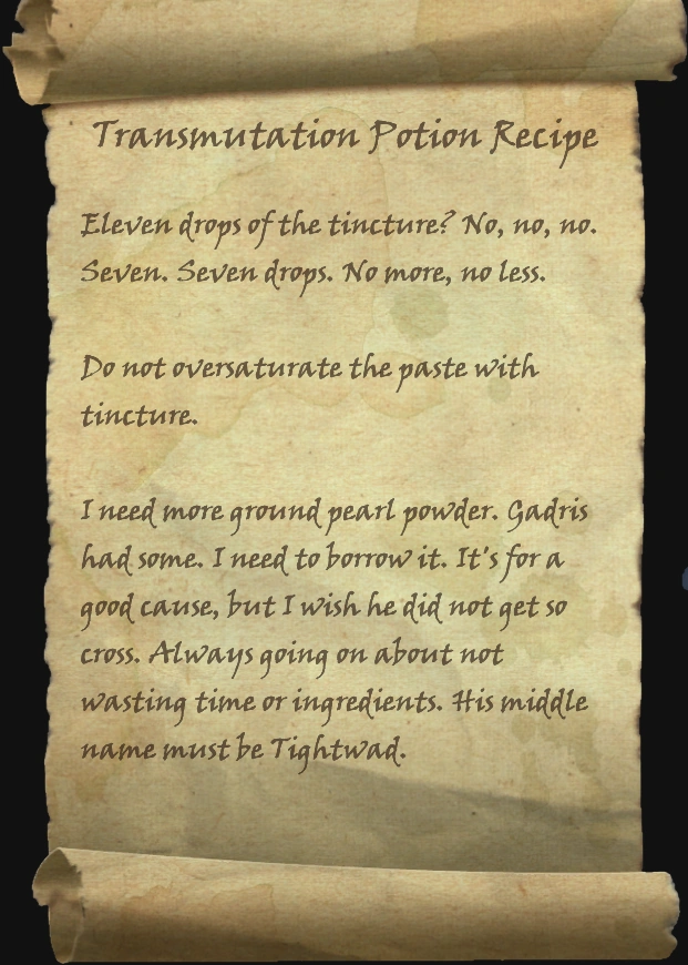 Transmutation Potion Recipe | Elder Scrolls | Fandom