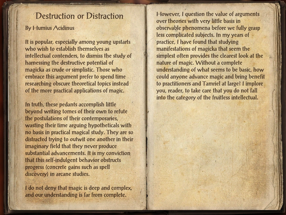Destruction or Distraction | Elder Scrolls | Fandom