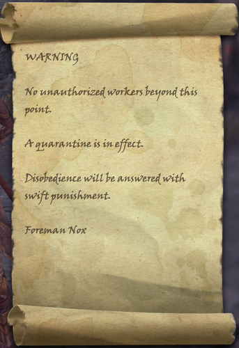 Warning To Miners Elder Scrolls Fandom