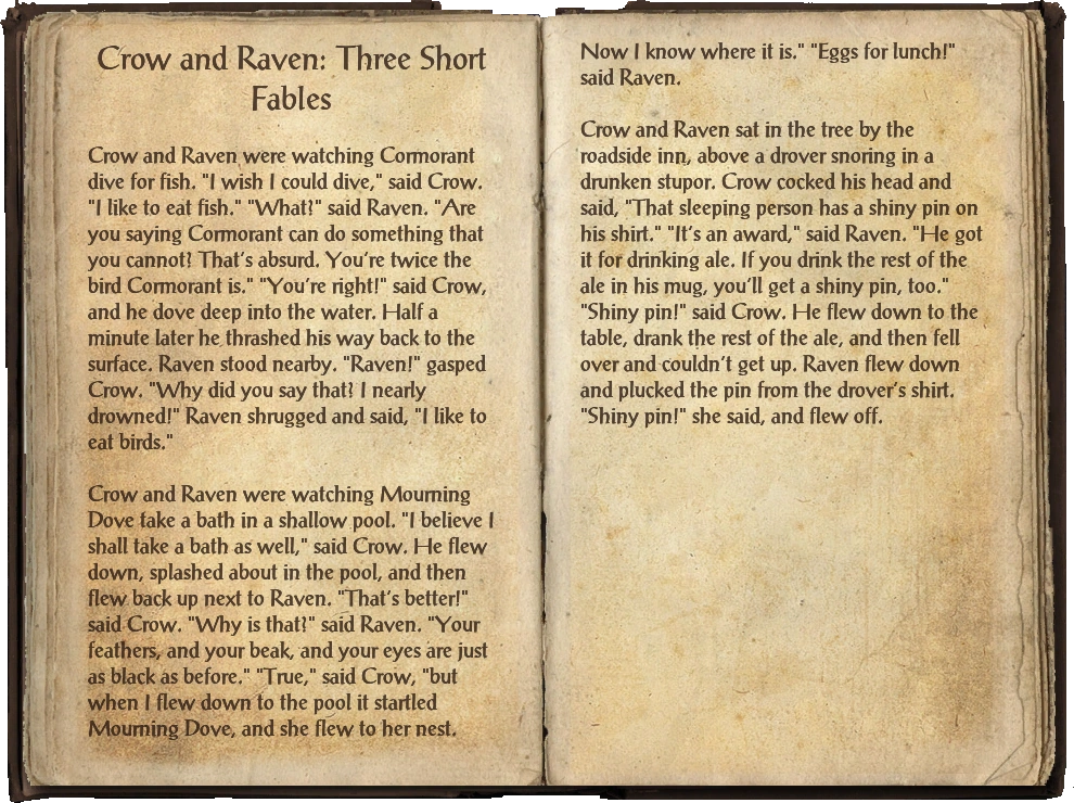 Crow and Raven: Three Short Fables | Elder Scrolls | Fandom