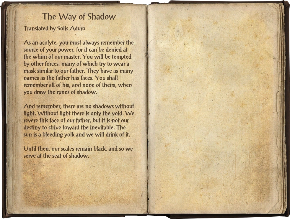 The Way of Shadow | Elder Scrolls | Fandom