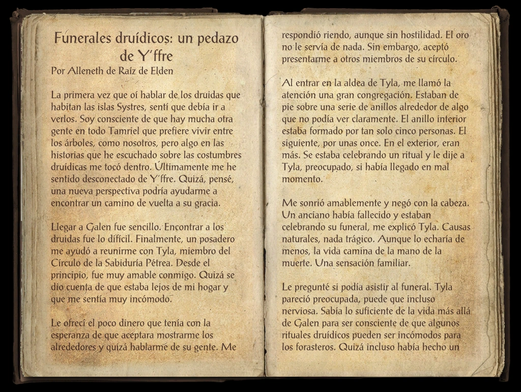 Funerales druídicos: un pedazo de Y'ffre | Elder Scrolls | Fandom