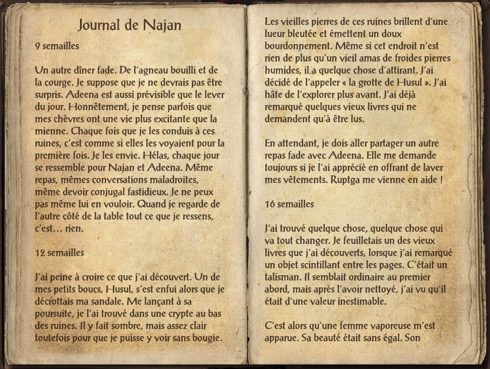 Journal de Najan | Wiki The Elder Scrolls | Fandom