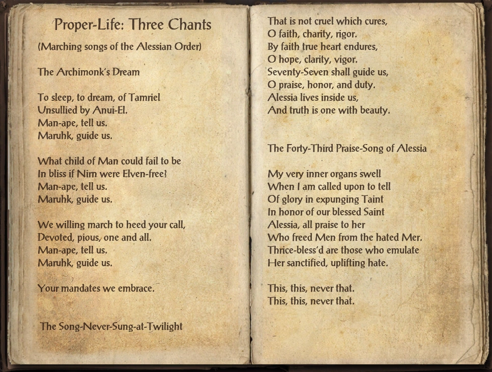 Proper-Life: Three Chants | Elder Scrolls | Fandom