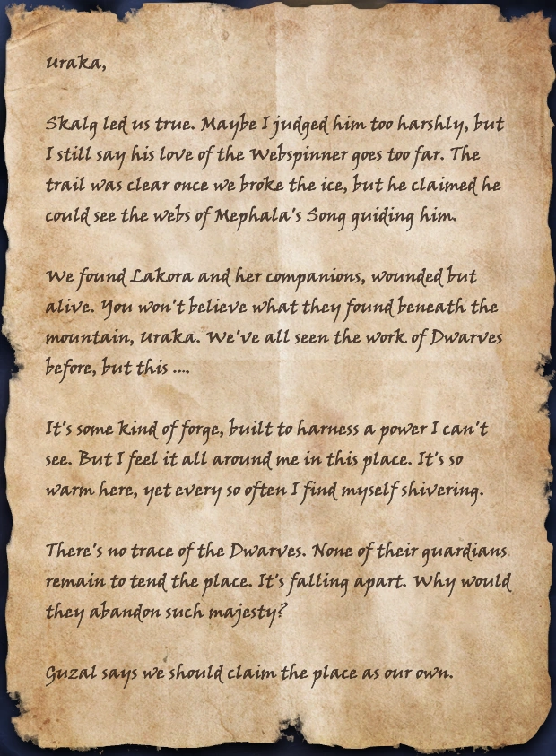 Urgdosh's Unsent Letter | Elder Scrolls | Fandom