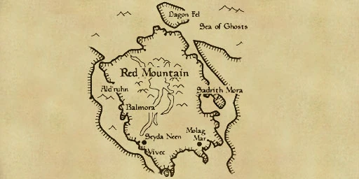 Map of Red Mountain | The Elder Scrolls Wiki | Fandom