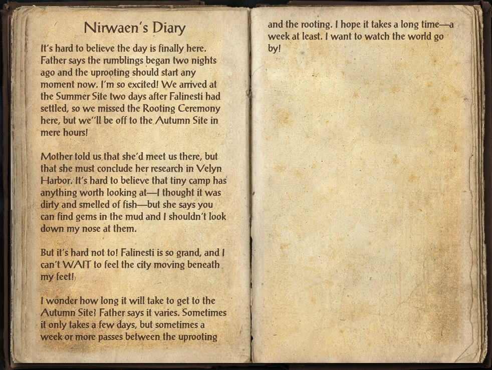 Nirwaen's Diary | Elder Scrolls | Fandom