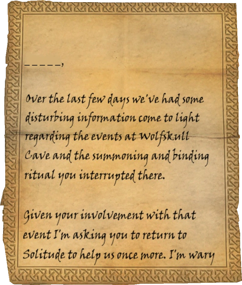 Letter from Falk Firebeard | Elder Scrolls | Fandom