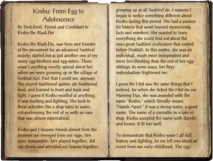 Keshu: From Egg to Adolescence | Elder Scrolls | Fandom