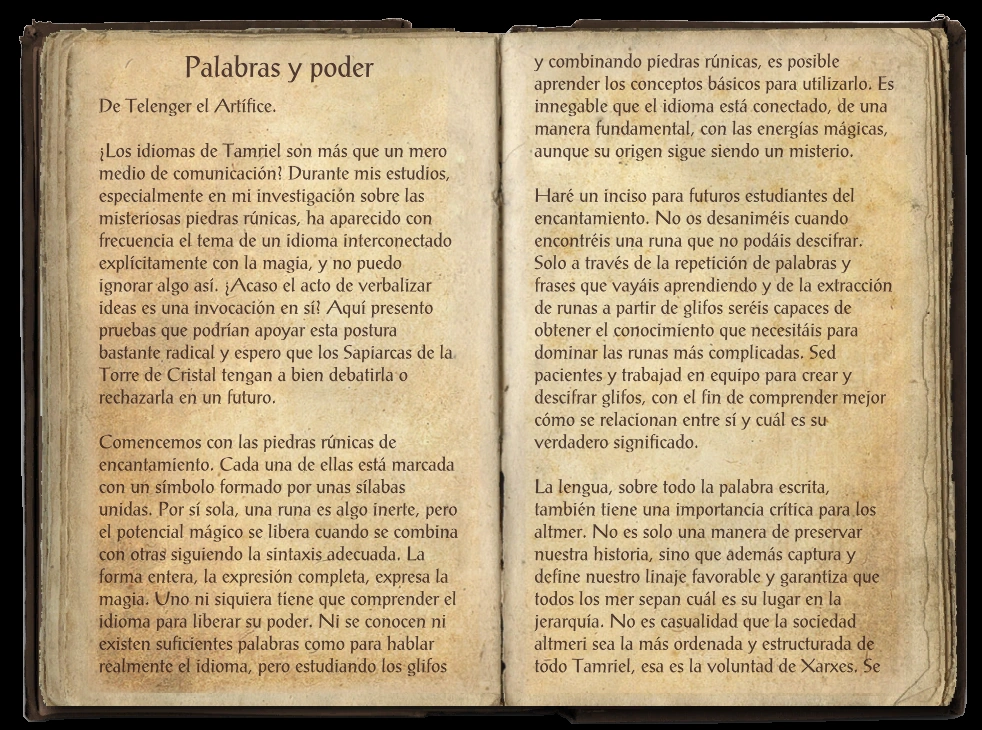 Palabras y poder | Elder Scrolls | Fandom