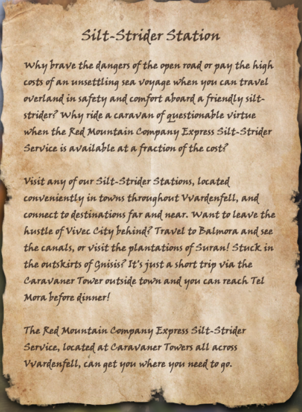 Silt Strider Station Elder Scrolls Fandom