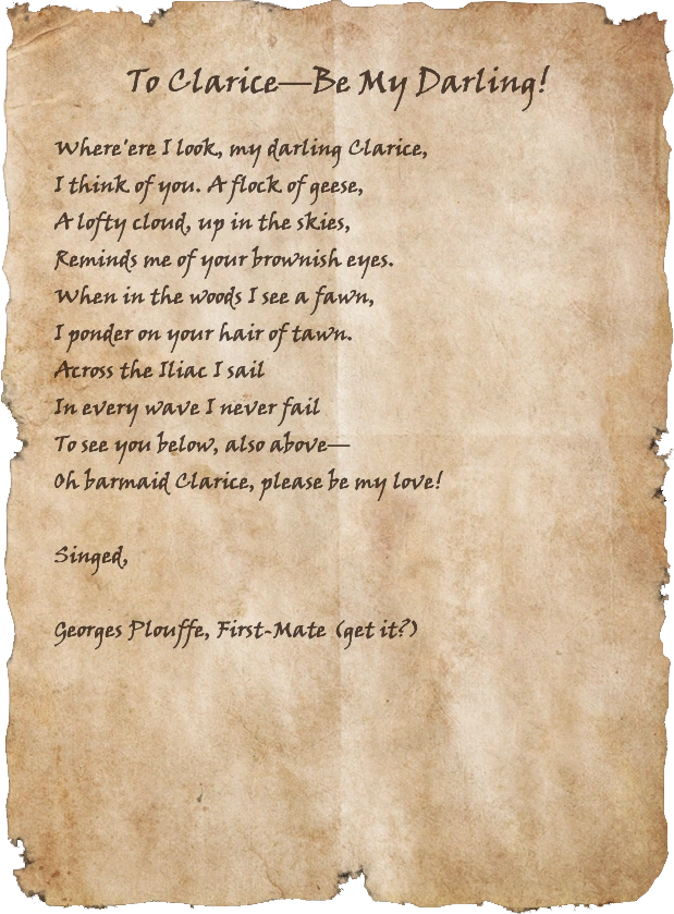To Clarice—Be My Darling! | Elder Scrolls | Fandom
