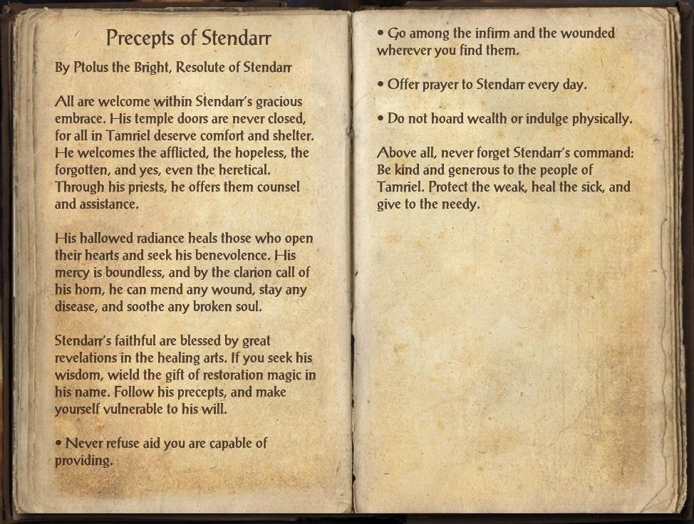 Precepts of Stendarr | Elder Scrolls | Fandom