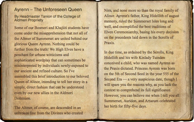 Ayrenn – The Unforeseen Queen | Elder Scrolls | Fandom