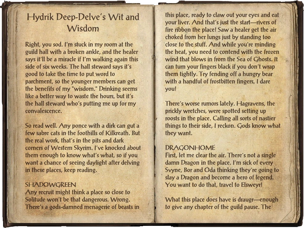 Hydrik Deep-Delve's Wit and Wisdom | Elder Scrolls | Fandom