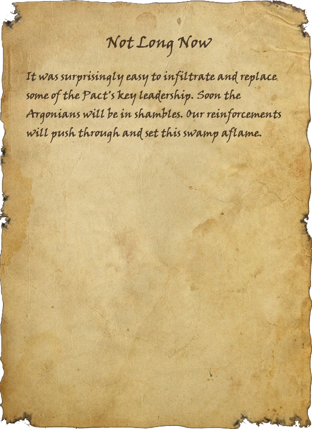 Not Long Now | Elder Scrolls | Fandom