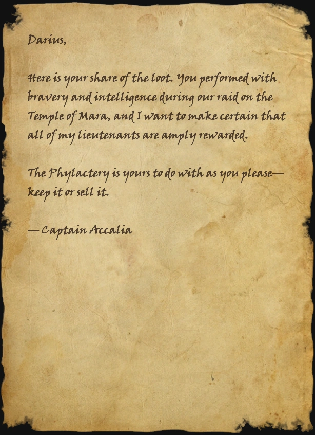 Note to Darius | Elder Scrolls | Fandom