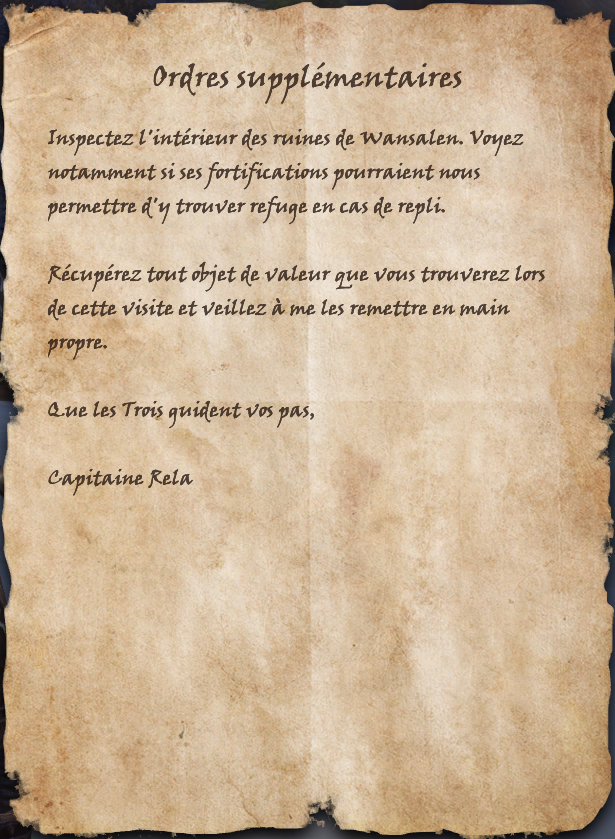 Ordres Supplémentaires Wiki The Elder Scrolls Fandom