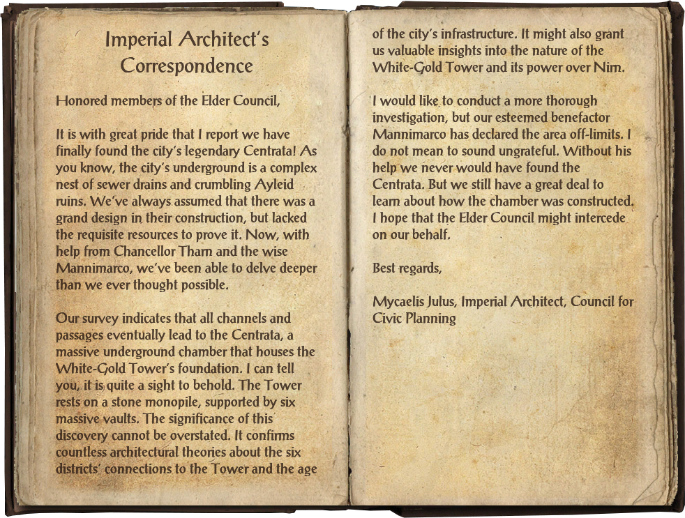Imperial Architects Correspondence Elder Scrolls Fandom