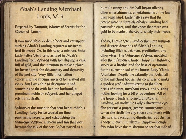 Abah's Landing Merchant Lords, V. 3 | Elder Scrolls | Fandom