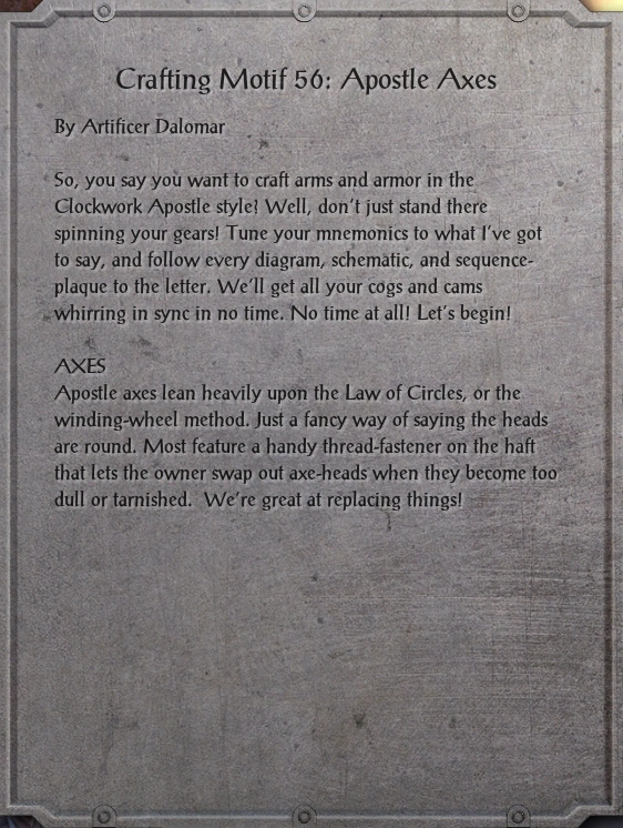 Crafting Motif 56: Apostle Style | Elder Scrolls | Fandom